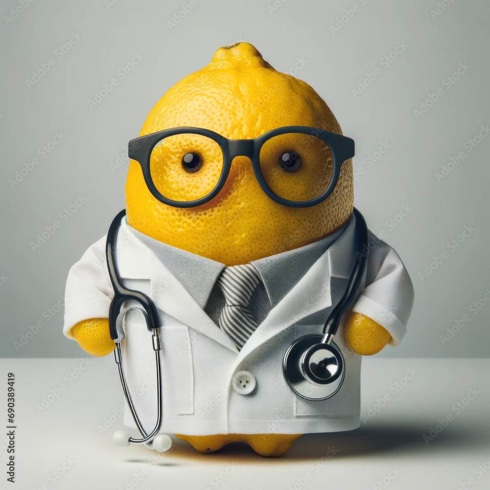 Witty illustrations of lemon as doctor, complete with lab coats ...