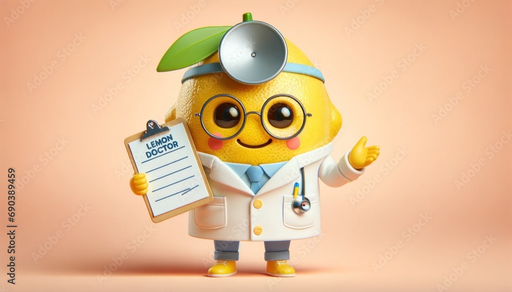 Witty illustrations of lemon as doctor, complete with lab coats ...