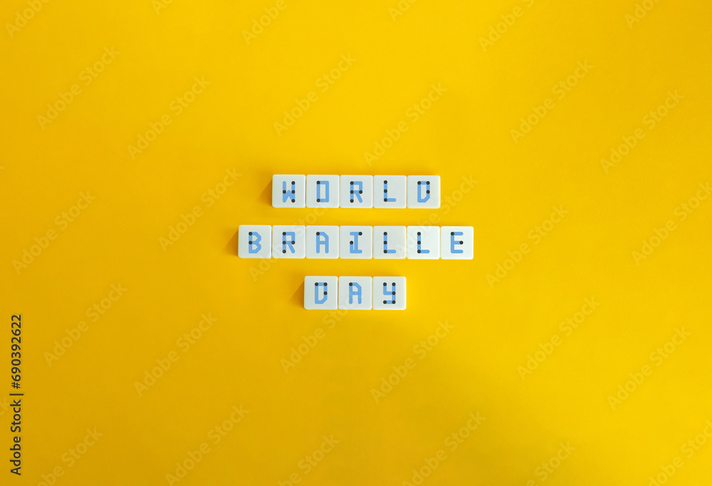 World Braille Day Banner and Concept Image. Braille Alphabet and Text ...