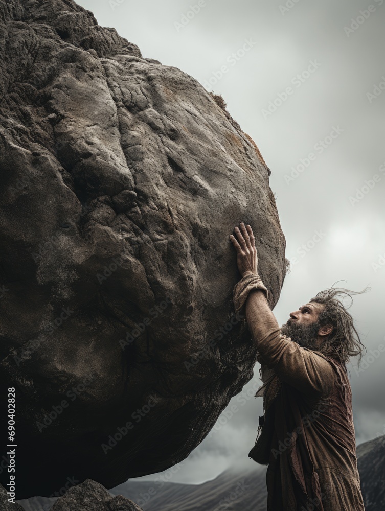 Sisyphus is pushing a rock up a mountain. The enduring symbolism of ...