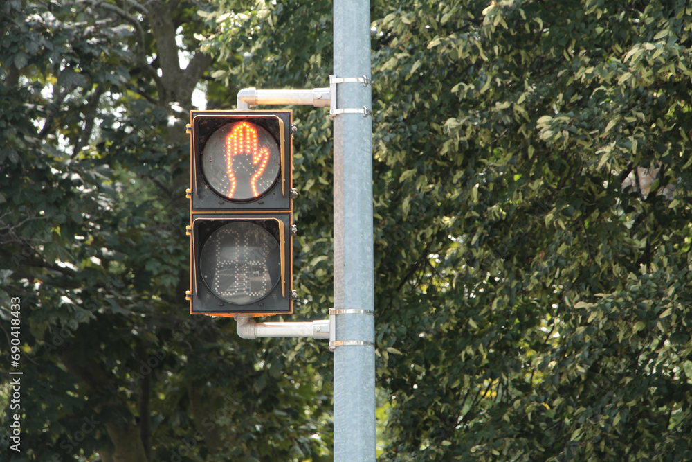 crosswalk walk walking dont walk hand stop red symbol traffic light ...