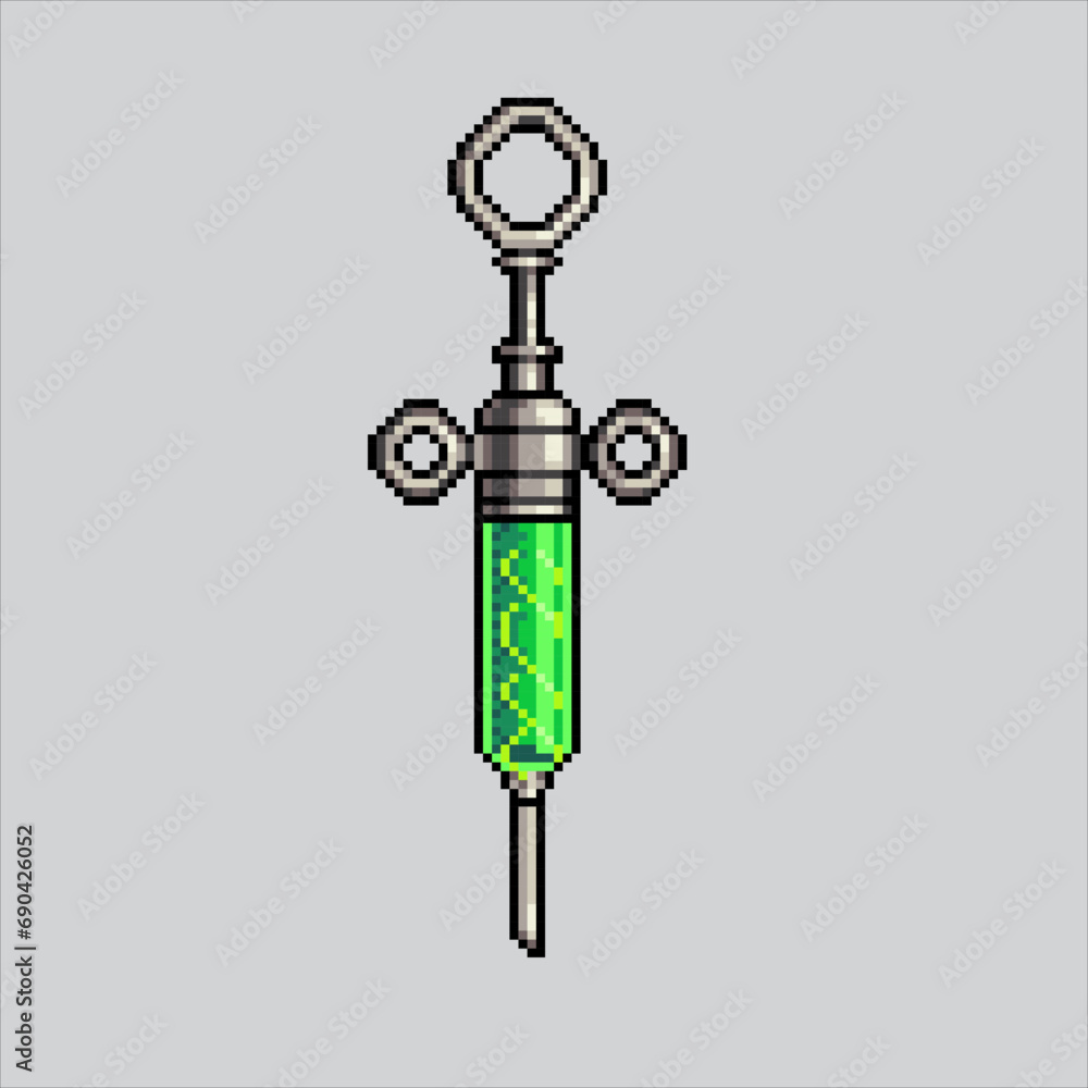 Pixel art illustration Medical Injection. Pixelated Injection ...