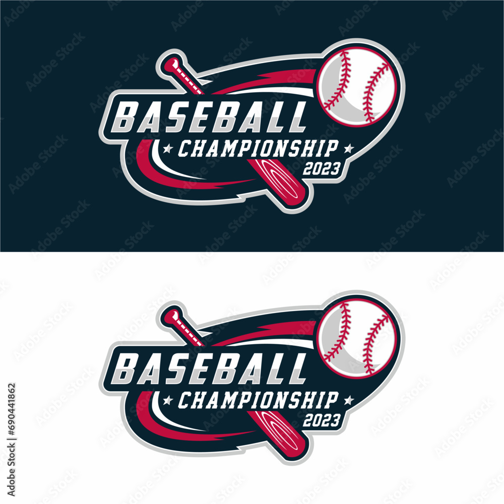 Baseball sport logo design vector illustration Stock Vector | Adobe Stock