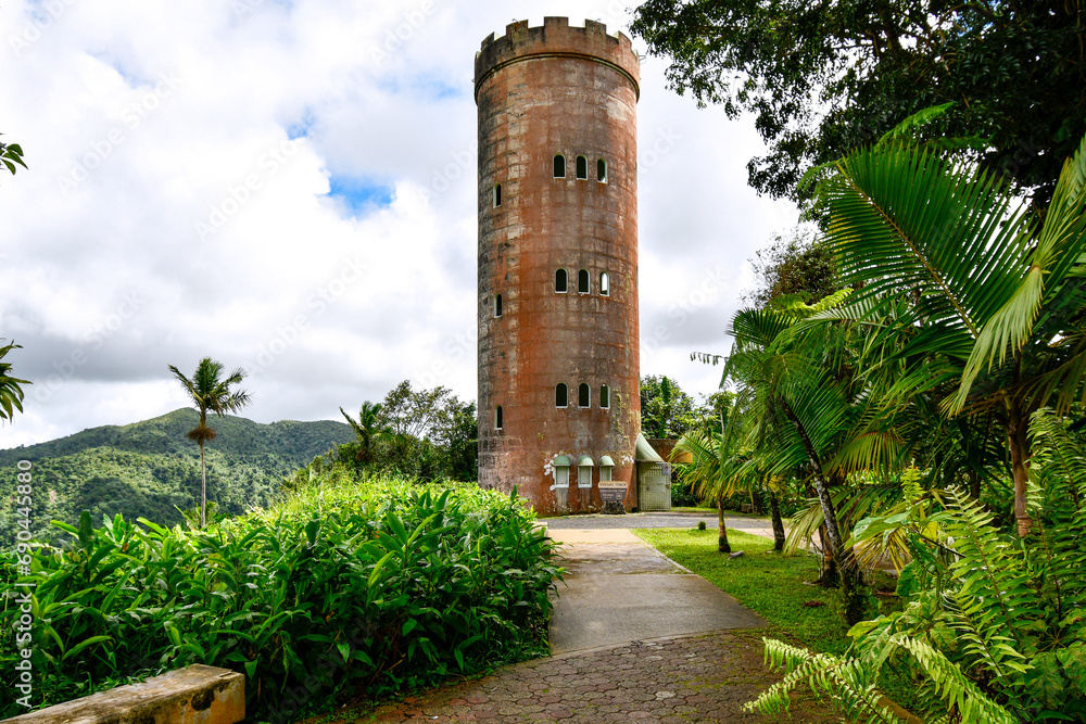 Yokahu Tower in the El Yunque Rainforest on the island of Puerto Rico ...