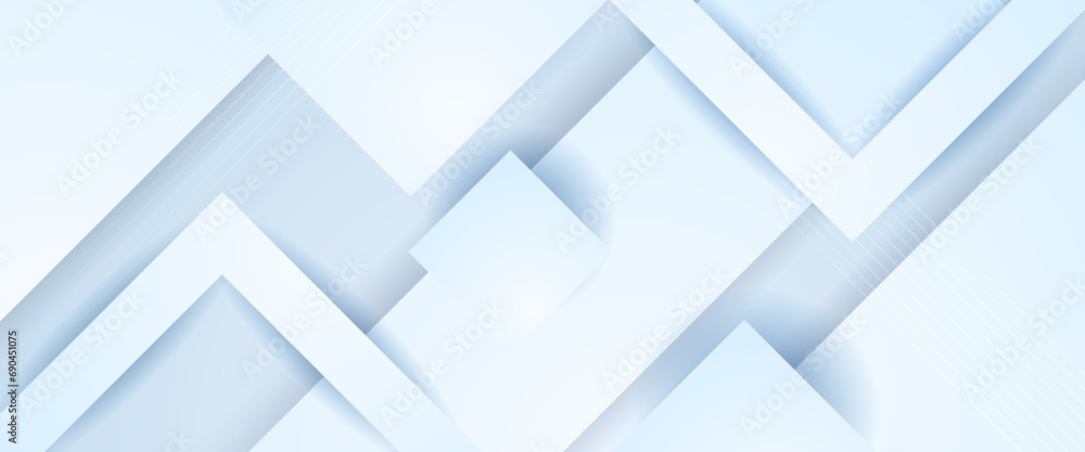 White modern banner abstract art vector with shapes. Minimalist 3d ...