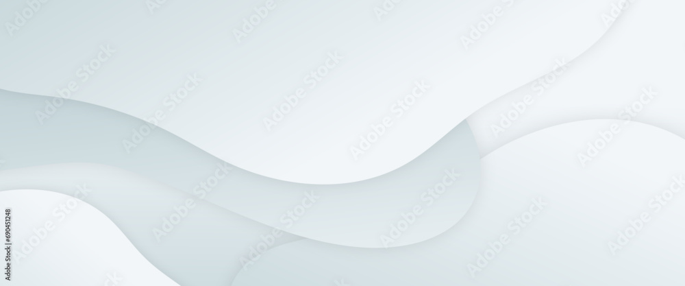 White vector gradient abstract banner with shapes elements. Minimalist ...