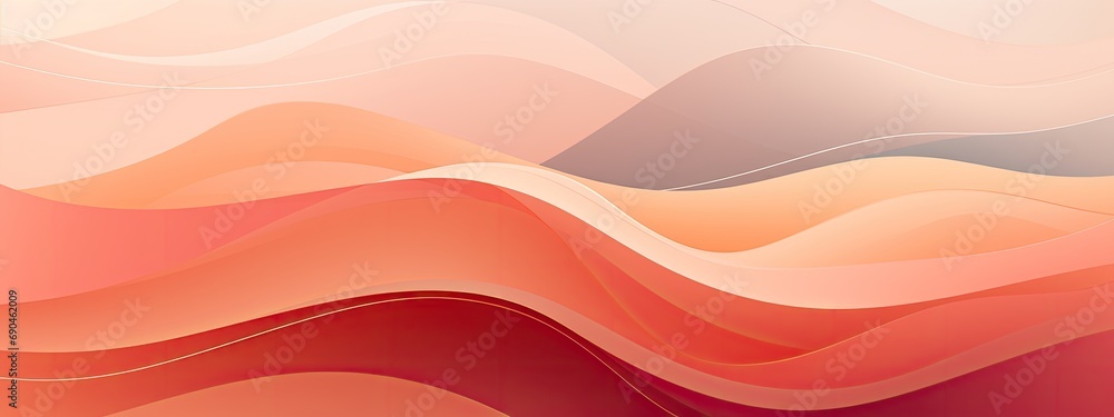 Flowing Abstract Waves In A Soft Peach Fuzz 2024 Gradient Embodying Elegance And Motion For