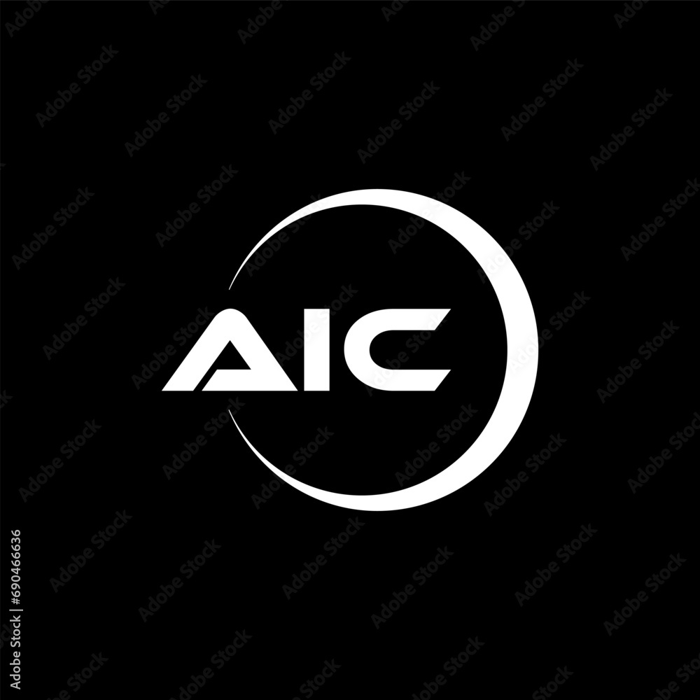 Vecteur Stock AIC letter logo design with black background in ...