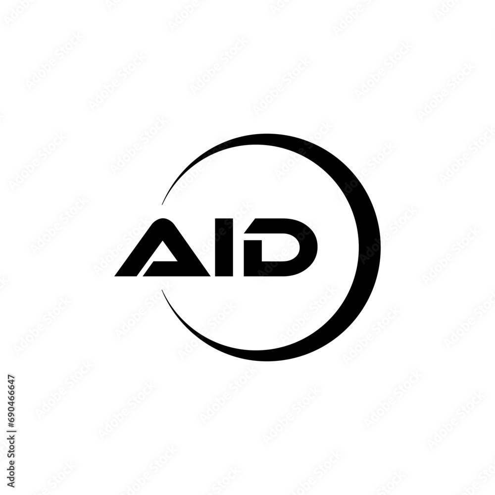 AID letter logo design with white background in illustrator, cube logo ...