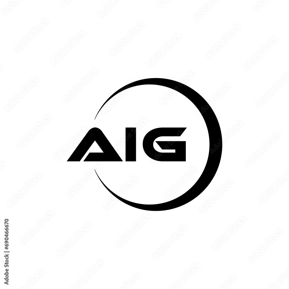 AIG letter logo design with white background in illustrator, cube logo ...