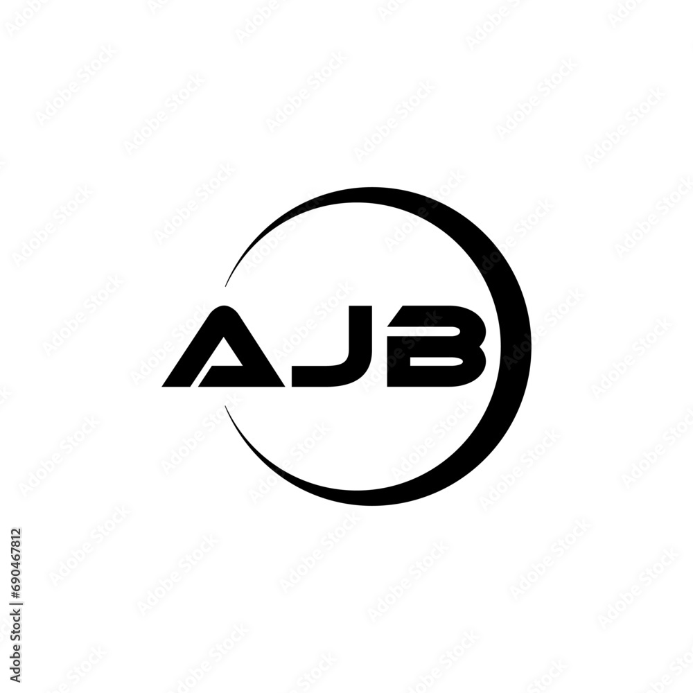 AJB letter logo design with white background in illustrator, cube logo ...