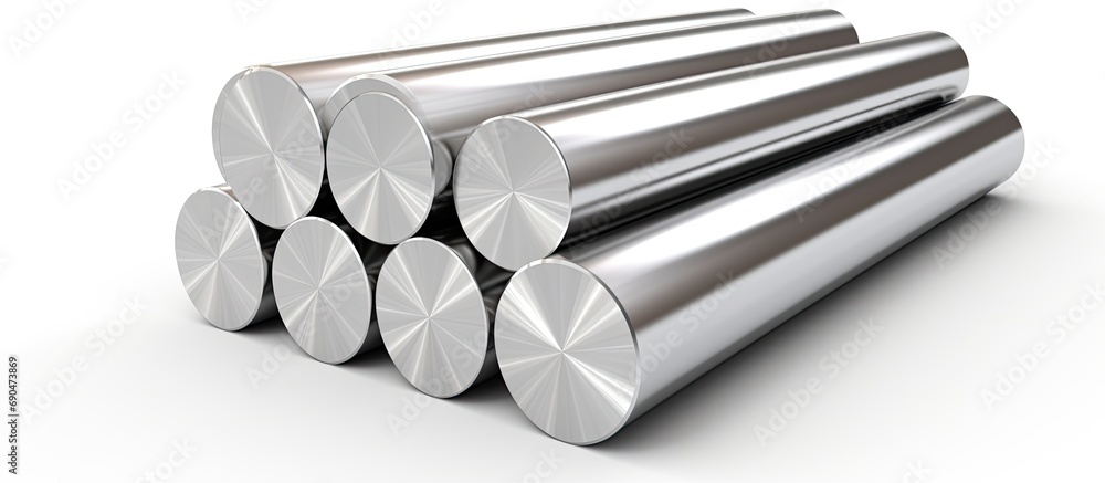 Round aluminum bars for additional processing Stock Photo | Adobe Stock