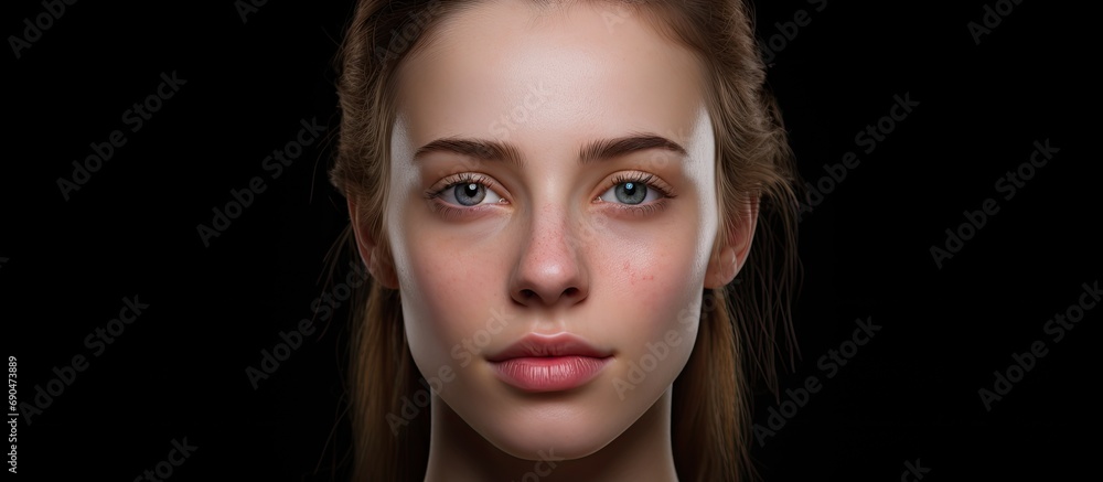 Female face transformation through rejuvenation or extensive retouching ...