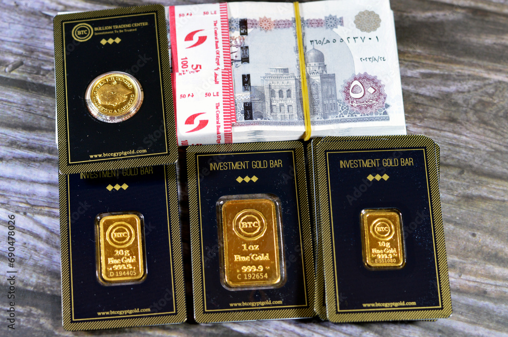 Cairo, Egypt, December 8 2023: 24K karat BTC Bullion Trading Center ...
