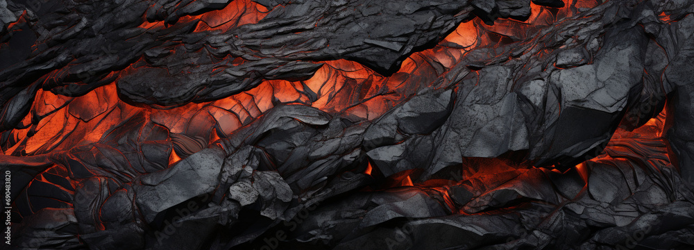 Lava rock with fire gaps between stones background Hot lava in stone ...