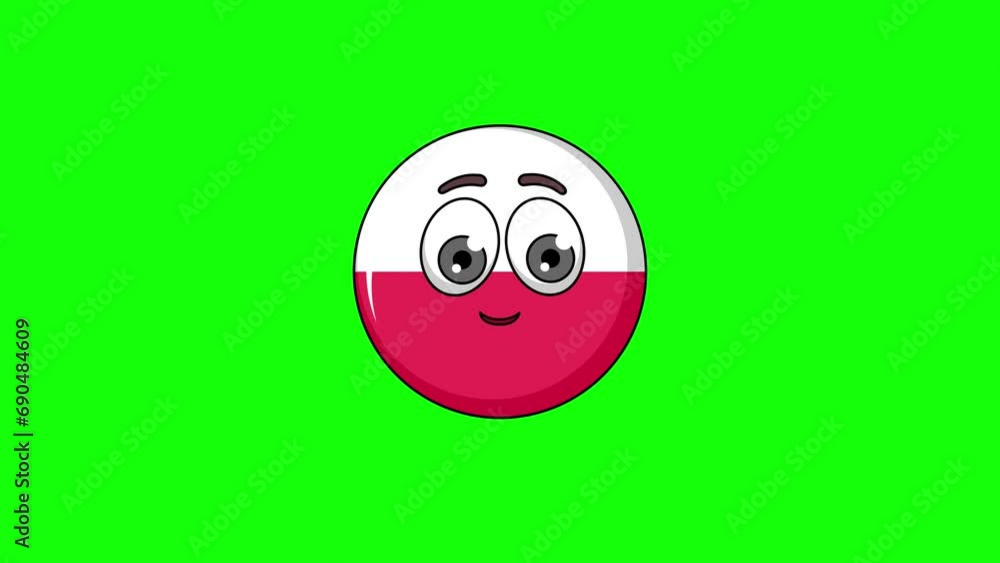 flag of poland cartoon character with a saluting face, emoji emoticon ...