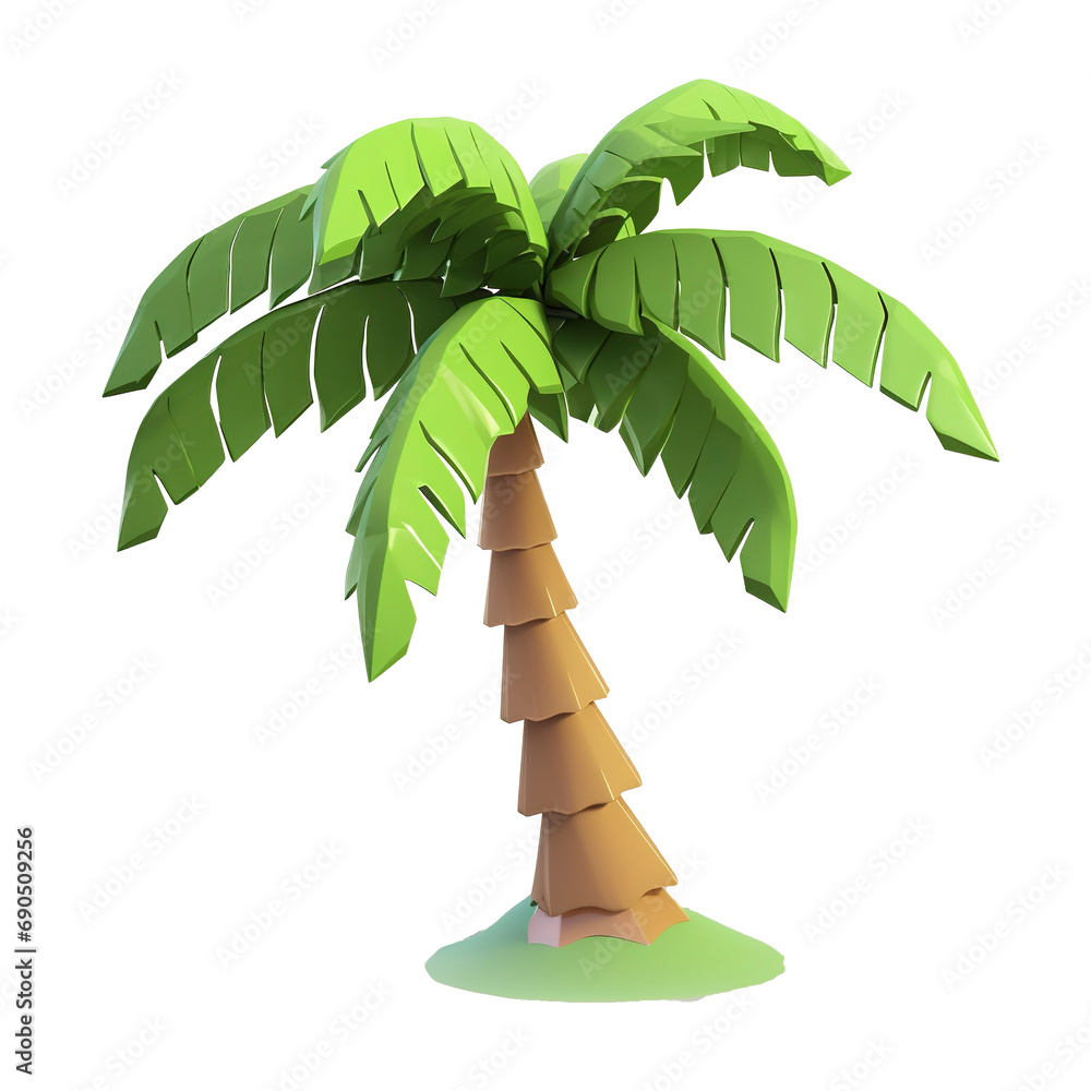 Cartoon style coconut tree isolated on transparent background Stock ...