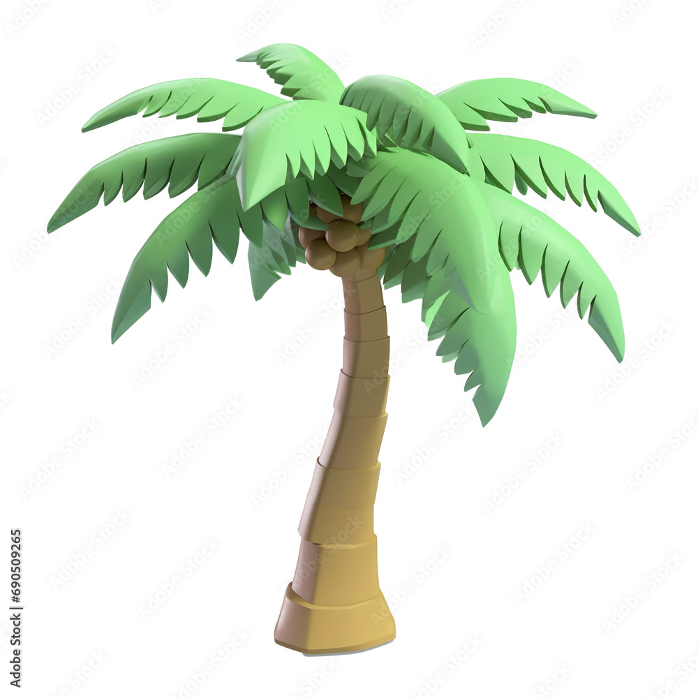 Cartoon style coconut tree isolated on transparent background Stock ...