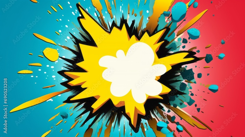 Comic Boom Explosion Cloud Artwork for a Colorful Pop art. Visual ...