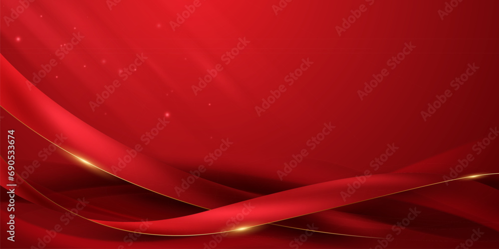 red background design With luxurious effect elements Vector ...