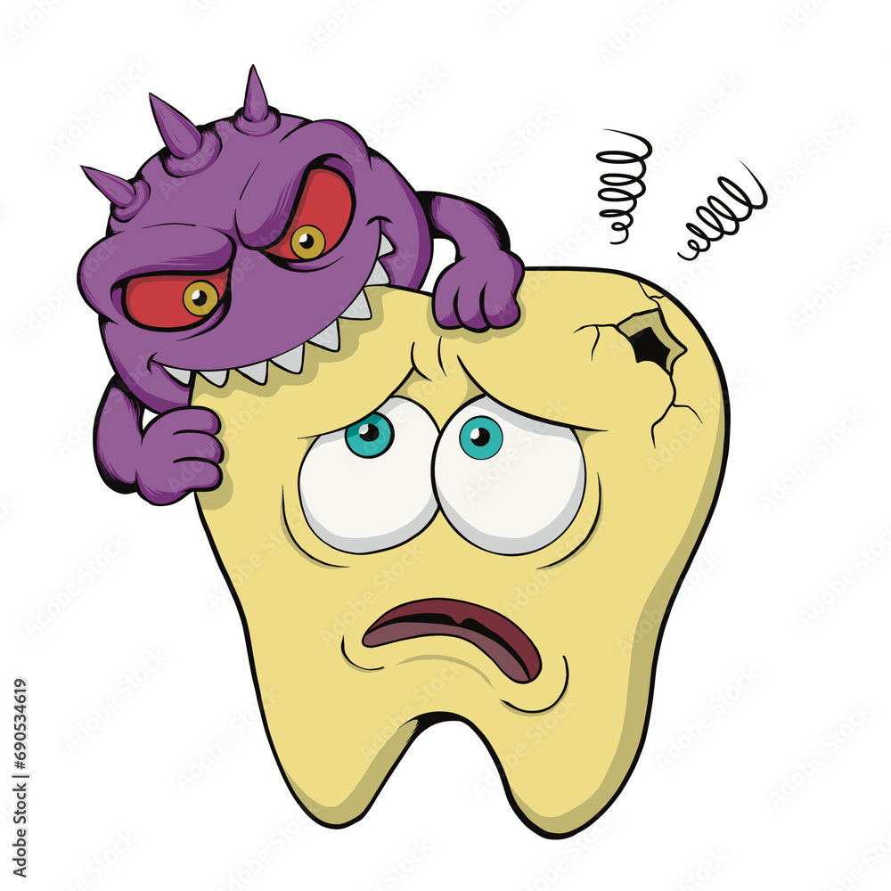 Illustrazione Stock The tooth demon is an antagonistic character, who ...