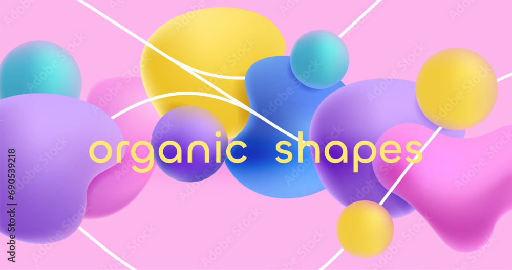 Plastic shapes background. Abstract colorful geometric shapes of ...
