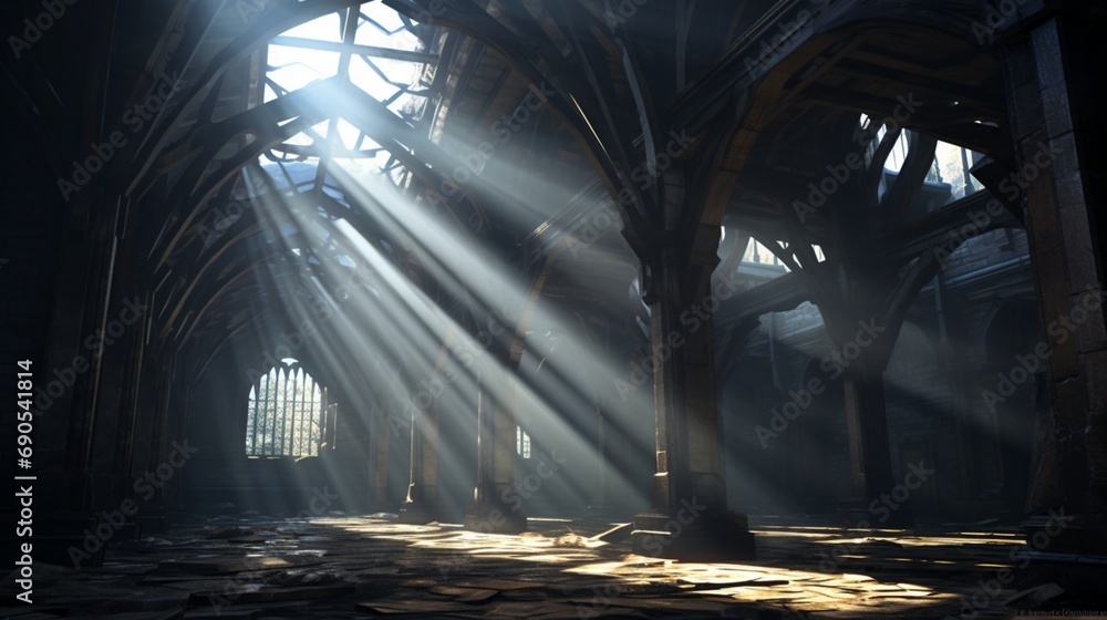 Elegantly arched structures of intersecting beams and nodes, casting ...