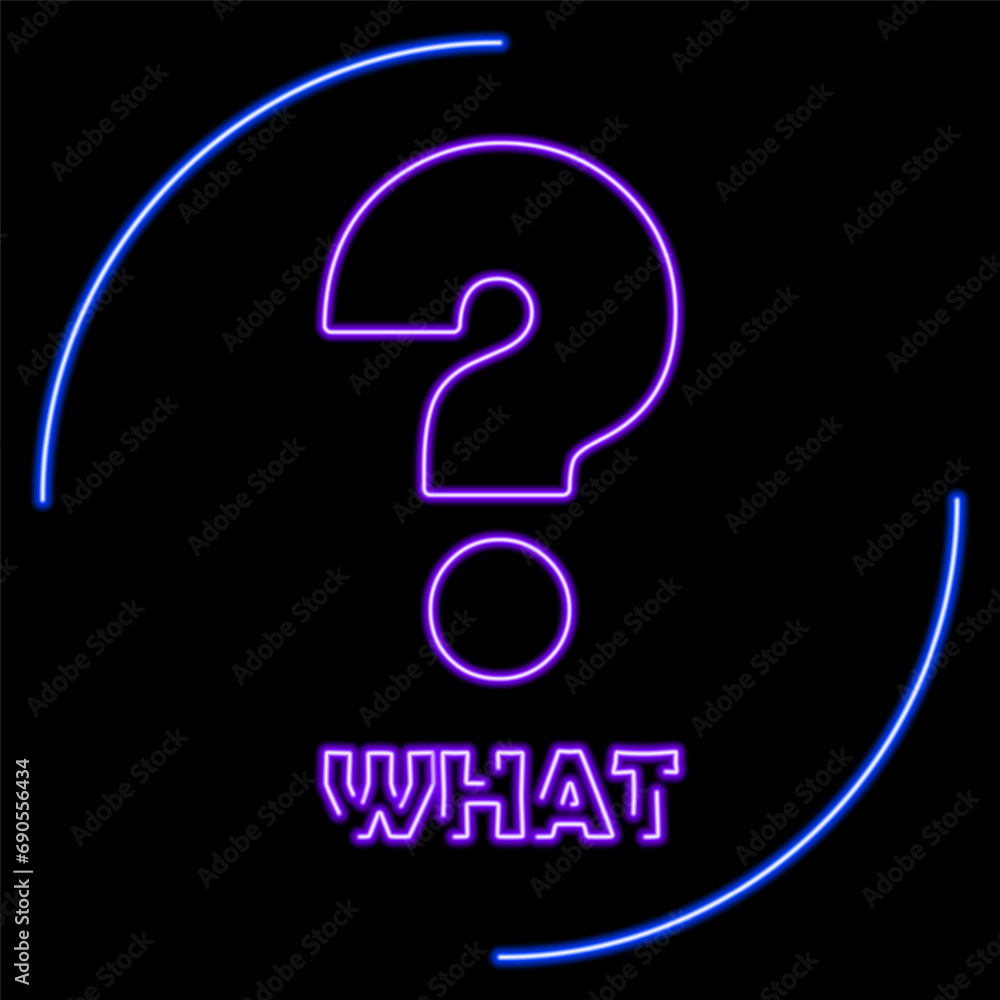 question mark neon sign, modern glowing banner design, colorful modern ...