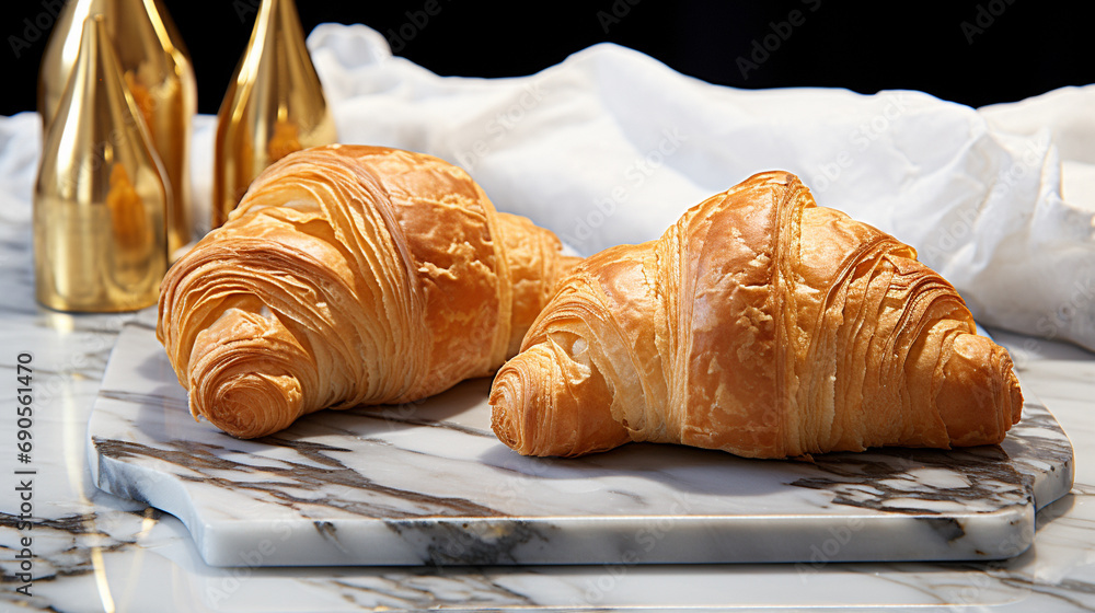 croissant on a white background HD 8K wallpaper Stock Photographic ...
