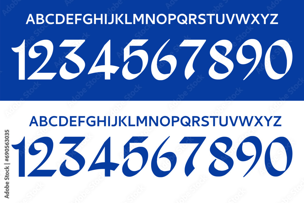 Vetor de font vector team 2023 kit sport style font. football style ...
