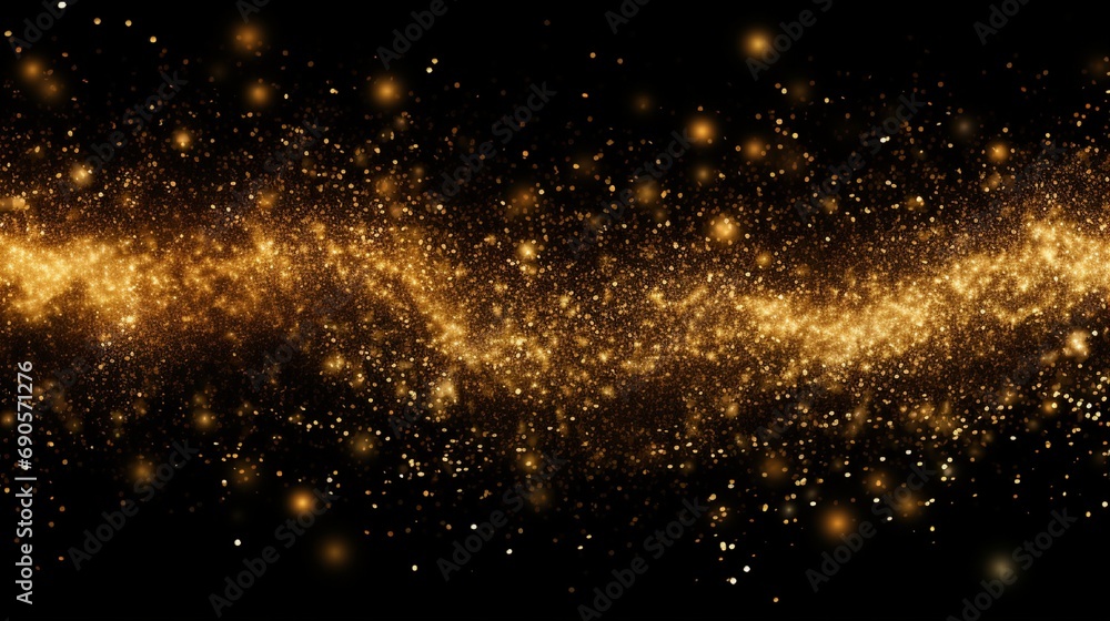 Gold glitter powder explosion. Golden dust and spark particles splash ...