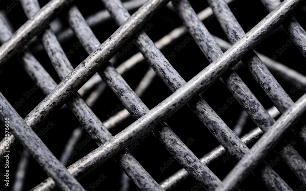 Tangled Wire Mesh, Metallic Silver and Dark Gray Abstract with Grainy ...
