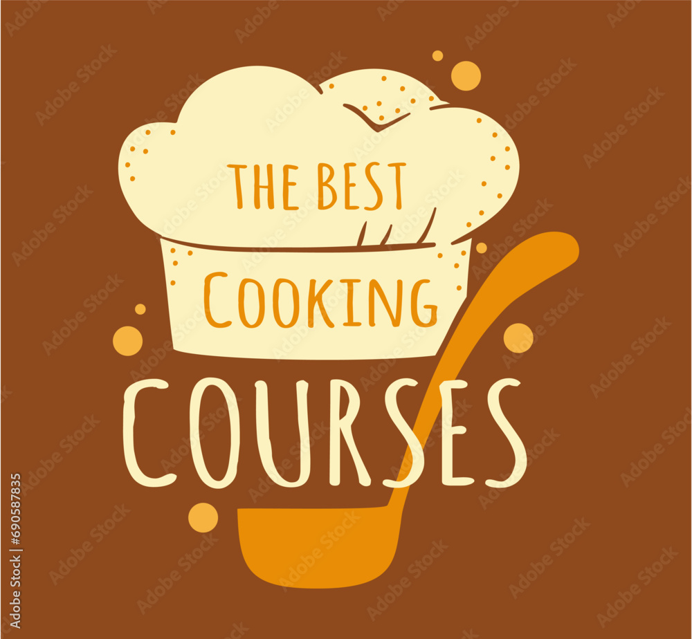 Cook logo. Cooking courses logotype. Hand drawn logo. Restaurant ...