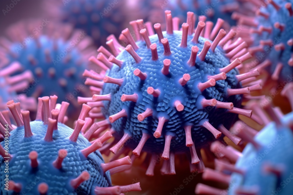 Virus. Various microorganisms, disease round cells and allergy bacteria ...