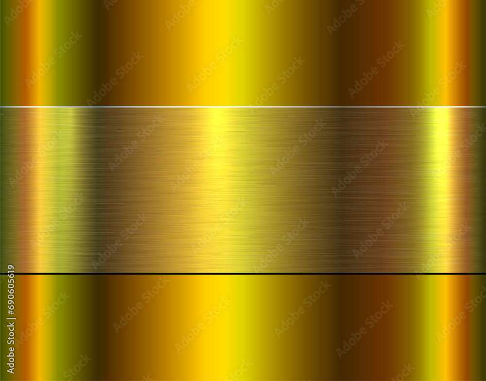 Gold chrome metal 3D background, lustrous and shiny golden metallic ...