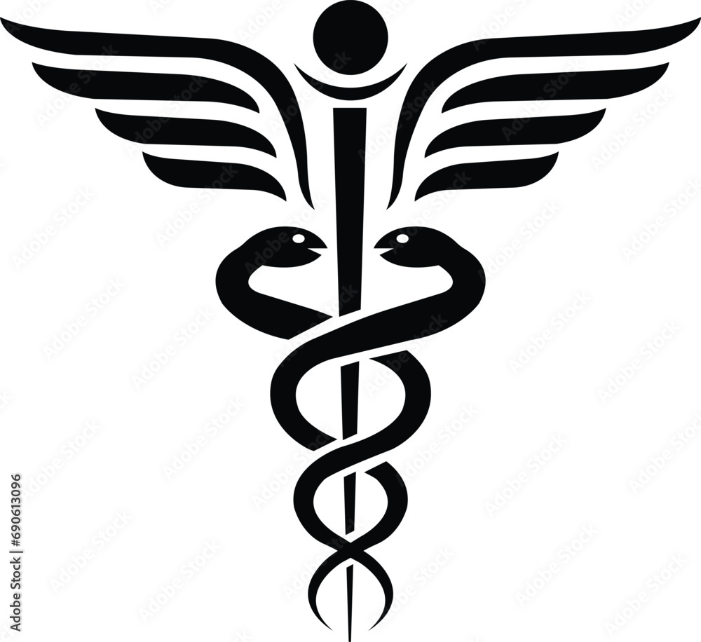 Vecteur Stock Snake medical symbol icon with stick and wings vector ...