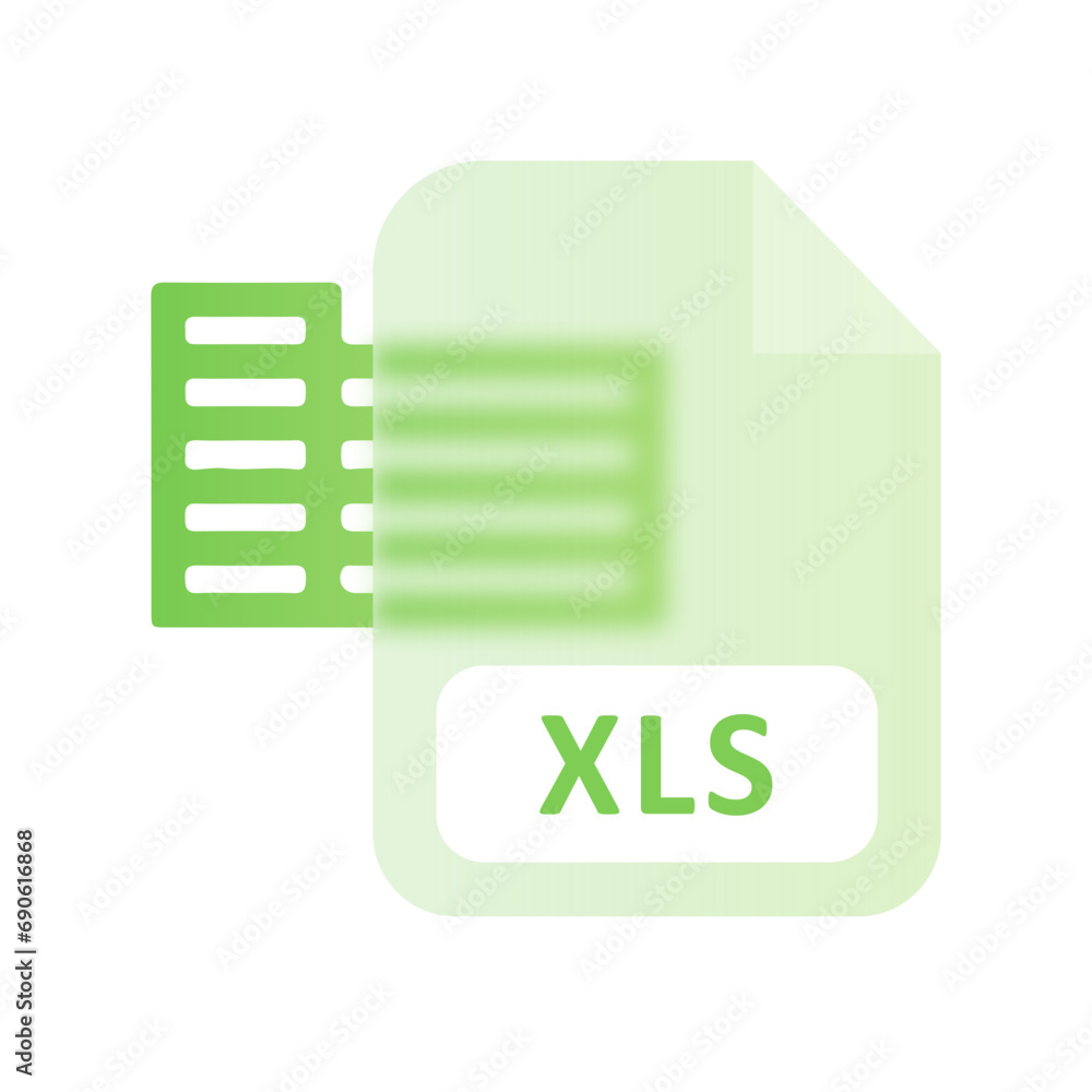 XLS File Formats Glassmorphism UI Icon Sign and Symbol Design ...