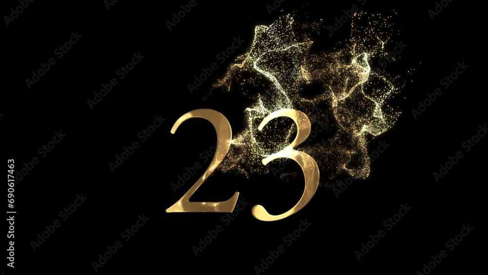 Golden number 23 from particles, numbering, twenty three, golden ...
