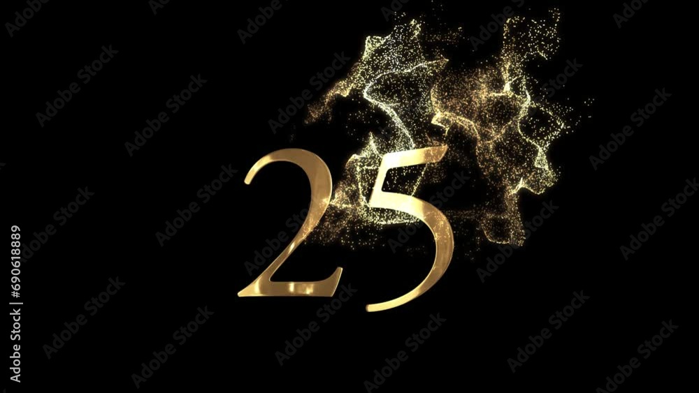 Golden number 25 from particles, numbering, twenty five, golden numbers ...