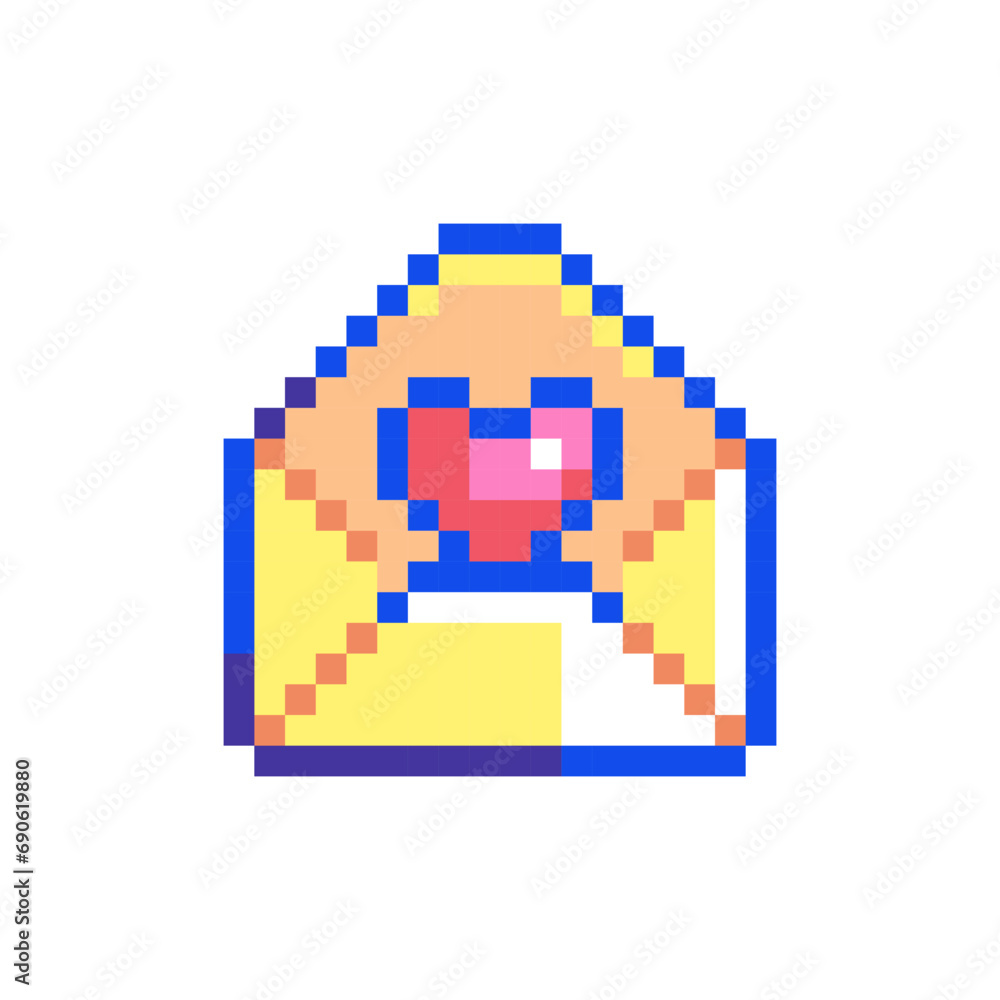 Vecteur Stock Pixel art Valentine Love Mail Icon. Vector Pixel 8bit ...
