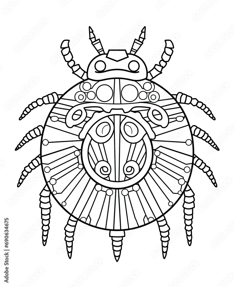 coloring of a mandala spider, hd, png, Ai Generative Stock Illustration ...