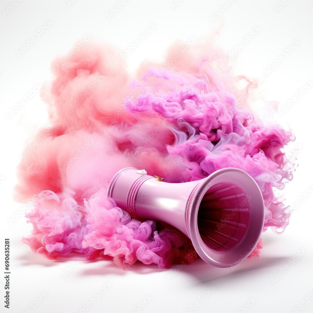 Pink Megaphone Flying Icons Bubbles Isolated , Background Images , Hd ...