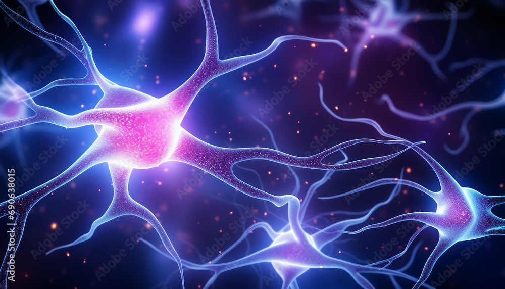 Active nerve cells, 3d Render of active nerv cells Stock Illustration ...