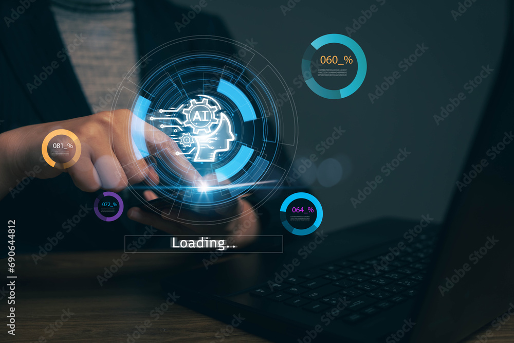 Chatbot chat with AI. Artificial intelligence. The concept of accessing ...