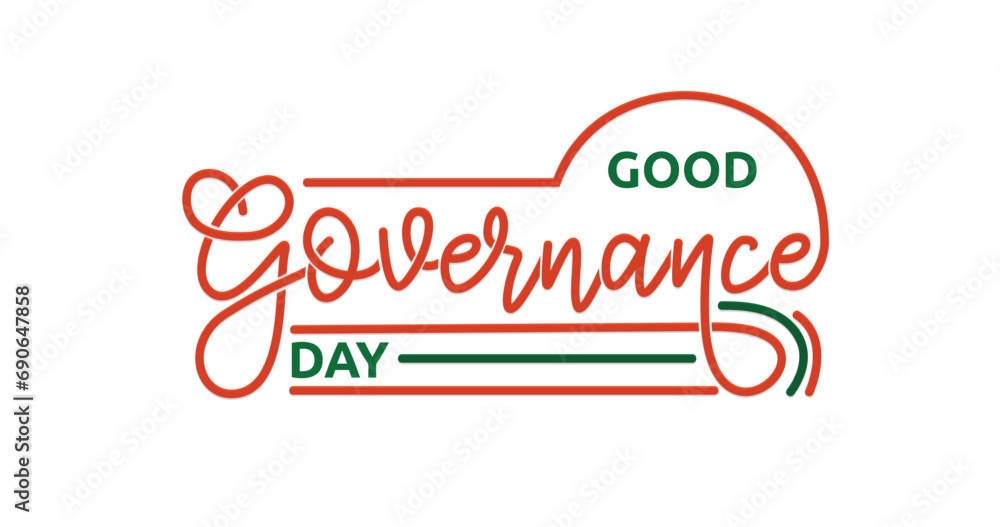 Good Governance Day Handwritten text calligraphy vector illustration ...