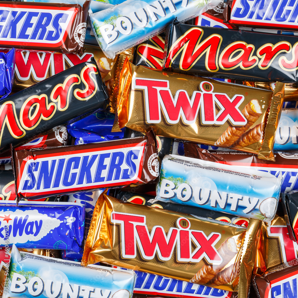 Products of Mars Inc. company like Snickers, Twix, Milky Way and Bounty ...