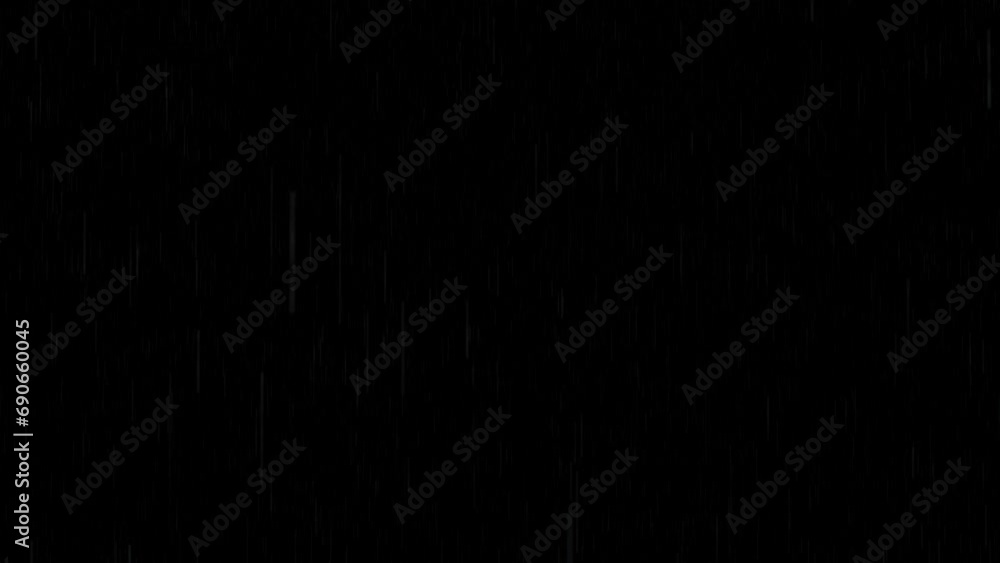 4K Cinematic Realistic rainfall animation overlay background in alpha luma matte. Heavy rain ...