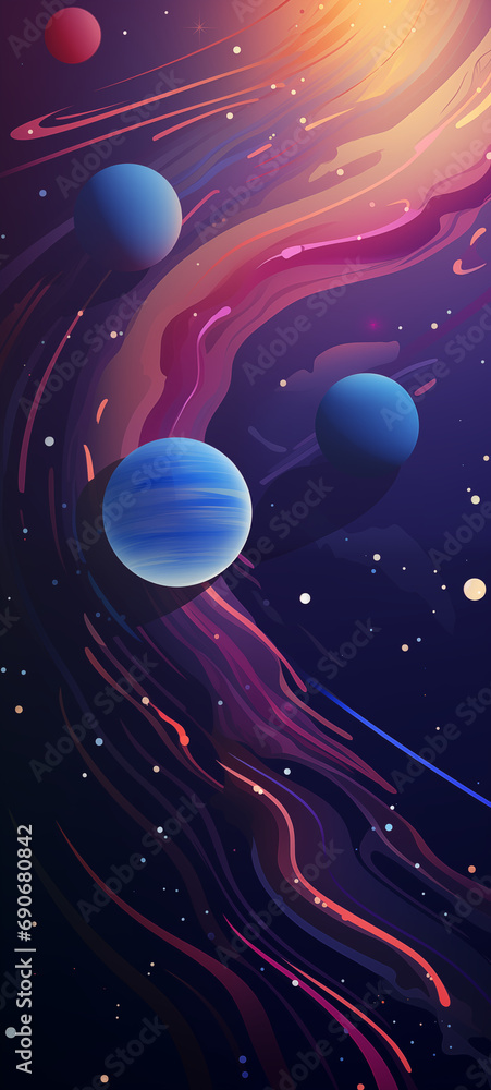 Design a cosmic-inspired wallpaper using minimal elements ...