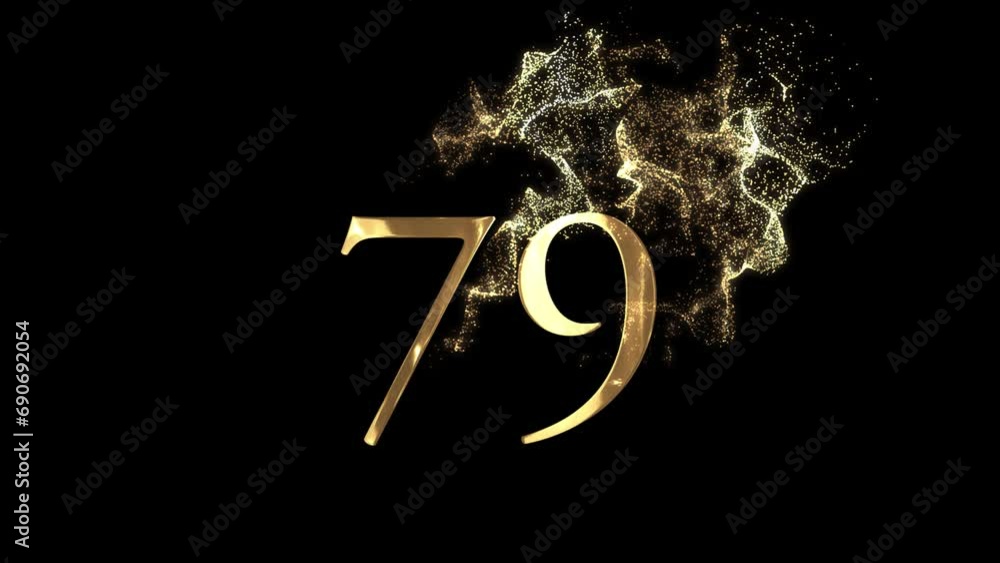 Golden number 79 from particles, numbering, seventy nine, golden ...