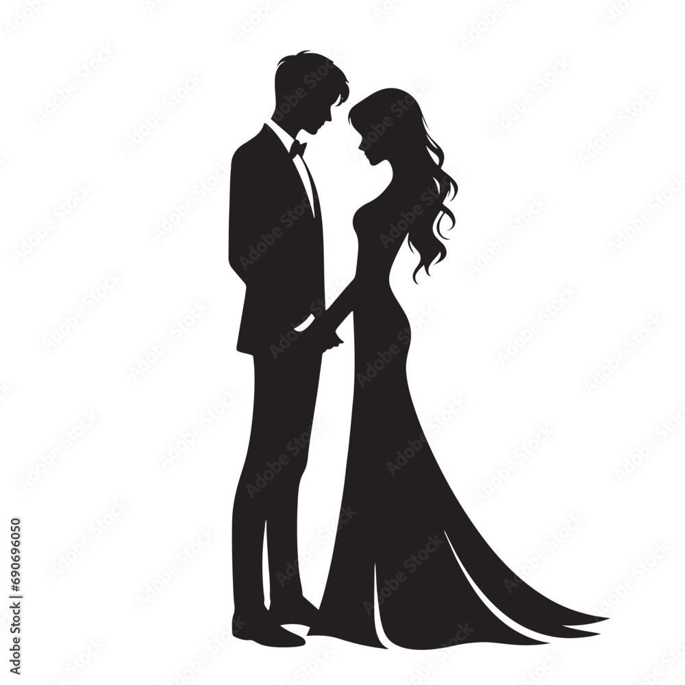 Beautiful Couple Silhouette: Under the Stars Silhouette Love - Black ...